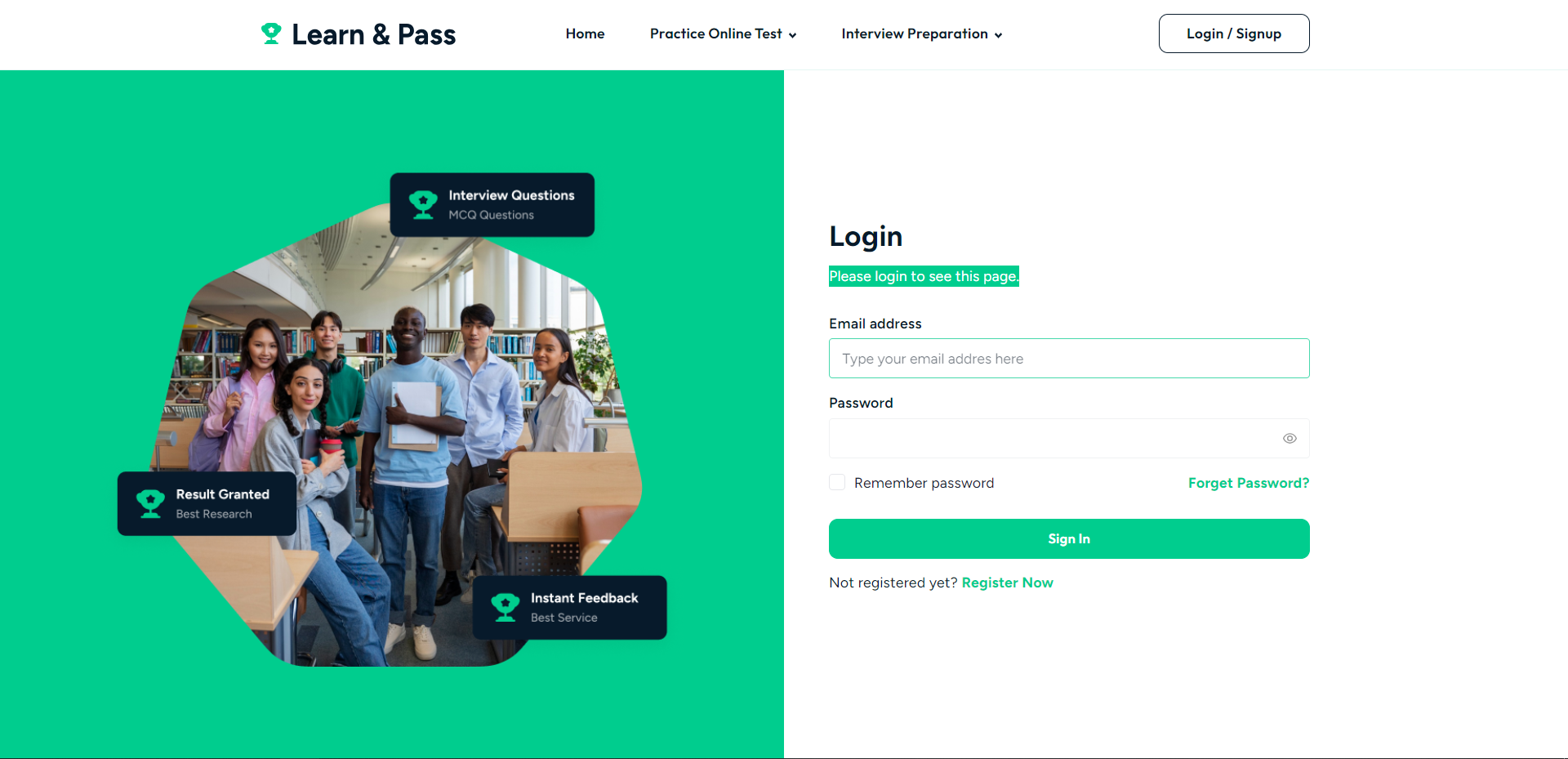 Login - Learn & Pass